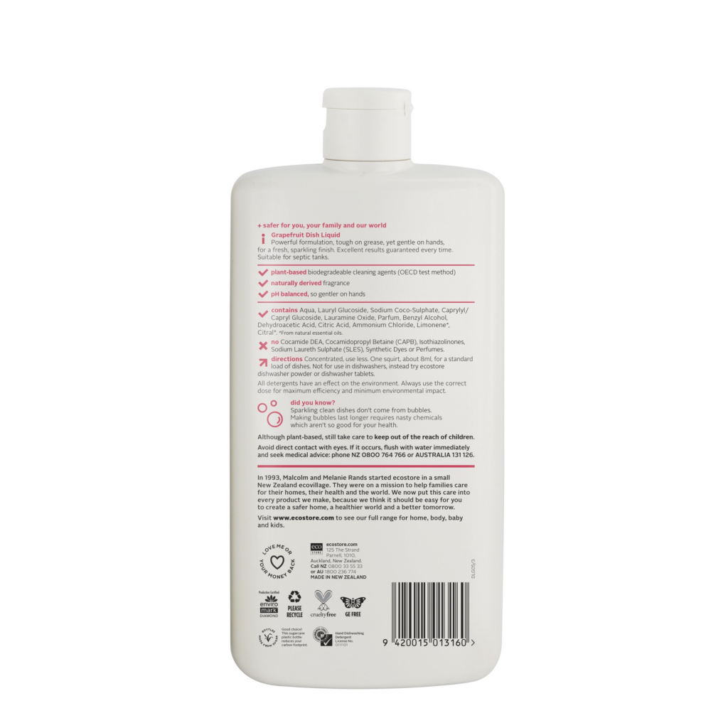 Grapefruit Dish Liquid - ecostore Hong Kong